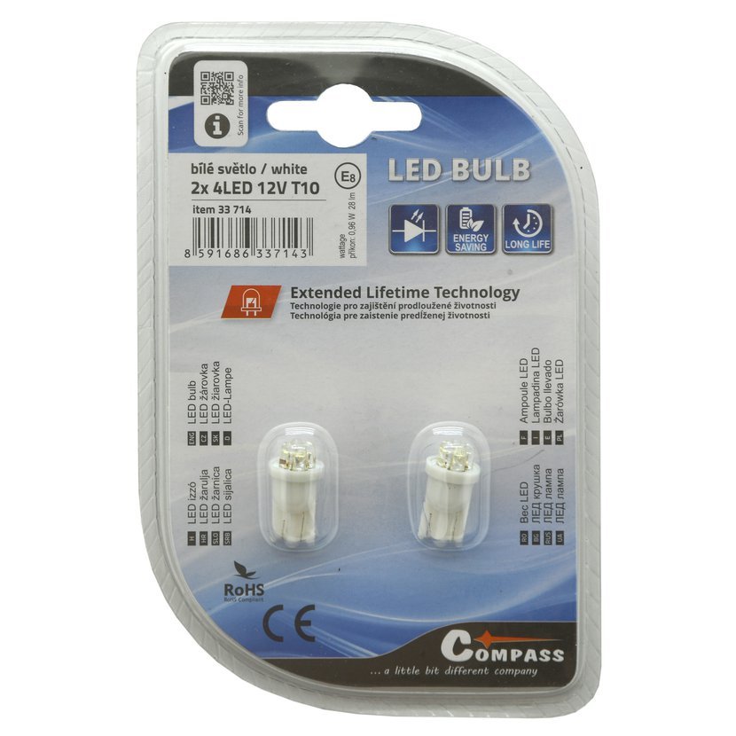 Žárovka 4LED 12V T10 bílá 2ks Compass 33714 | Shop-Naradi.cz Žárovka 4LED 12V T10 bílá 2ks Compass 33714 | Shop-Naradi.cz