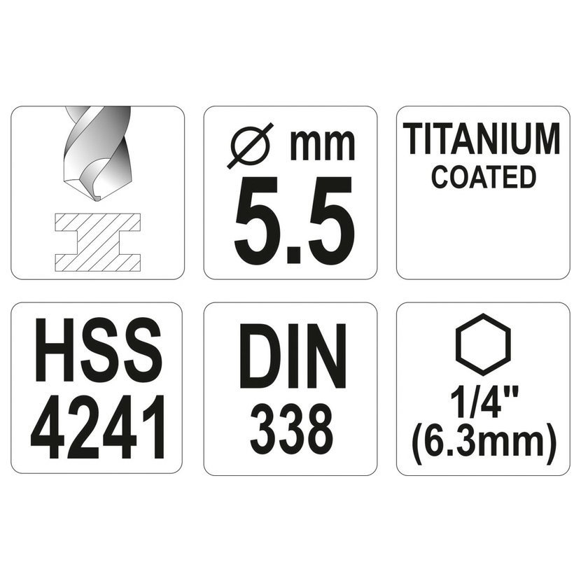 Vrták na kov TITAN 1/4" 5,5mm Yato YT-44763 | Shop-Naradi.cz